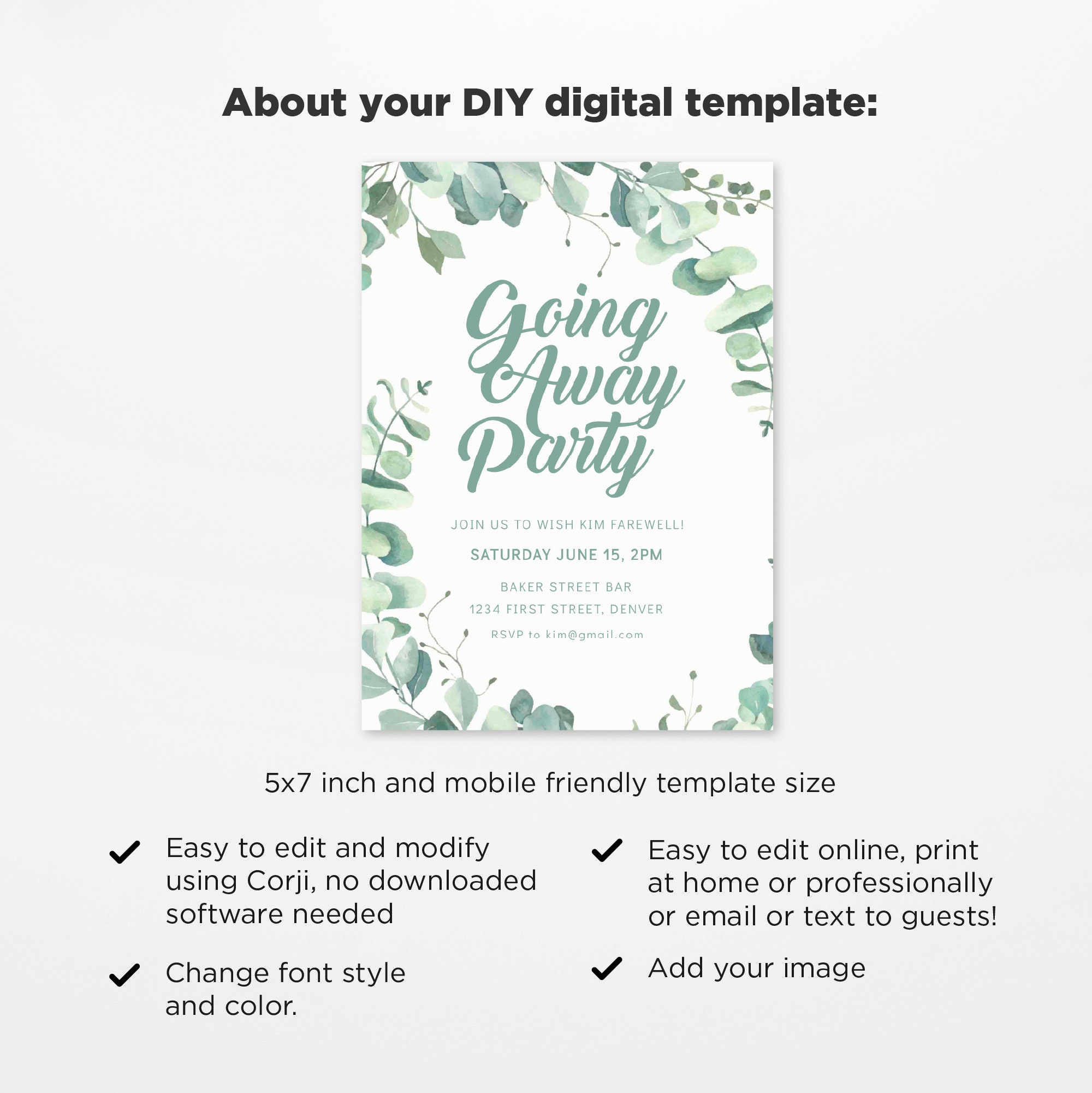 Going Away Party Invitation Template With (Instant Download) - Etsy