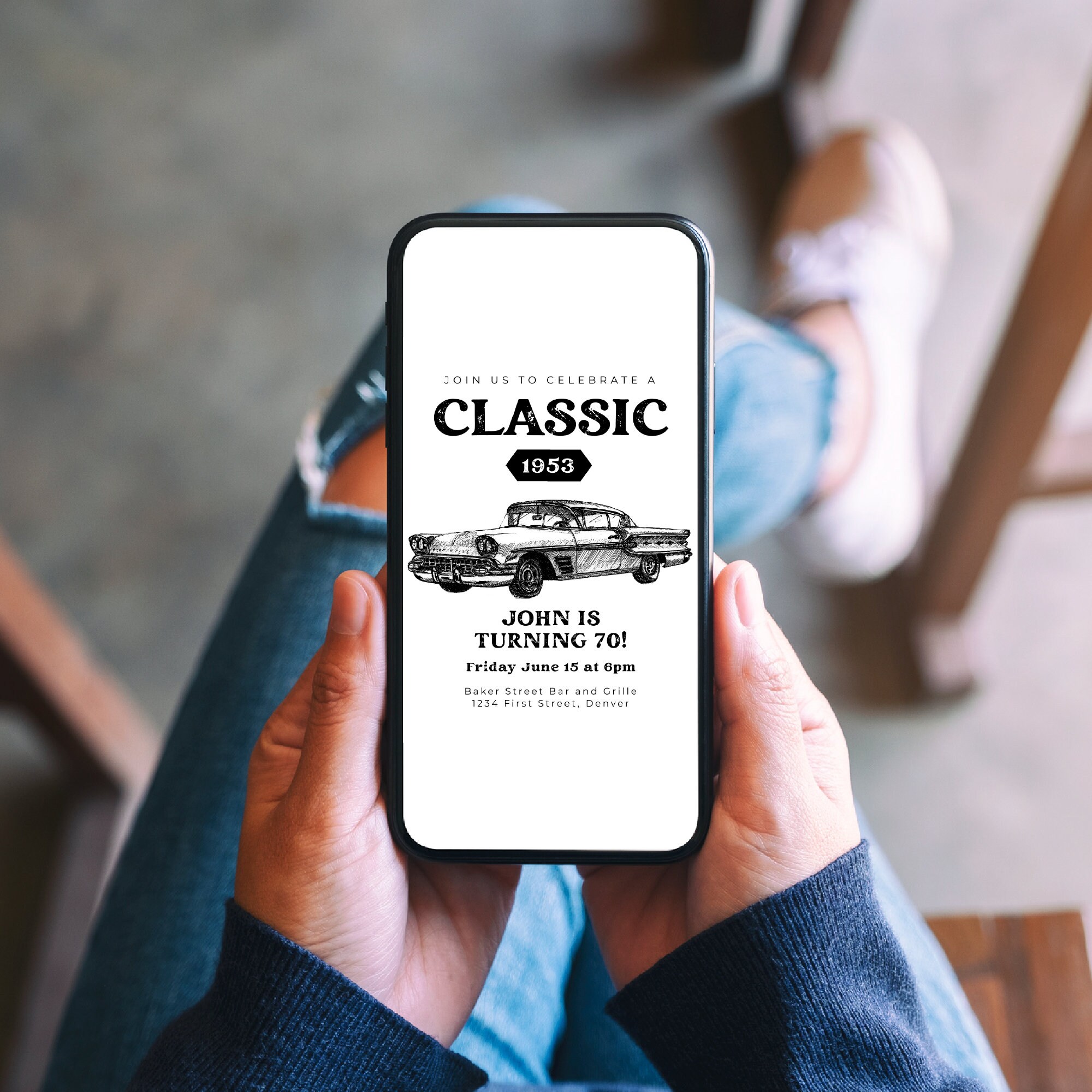 Vintage Classic Car Birthday Invitation: Instant Download - Etsy