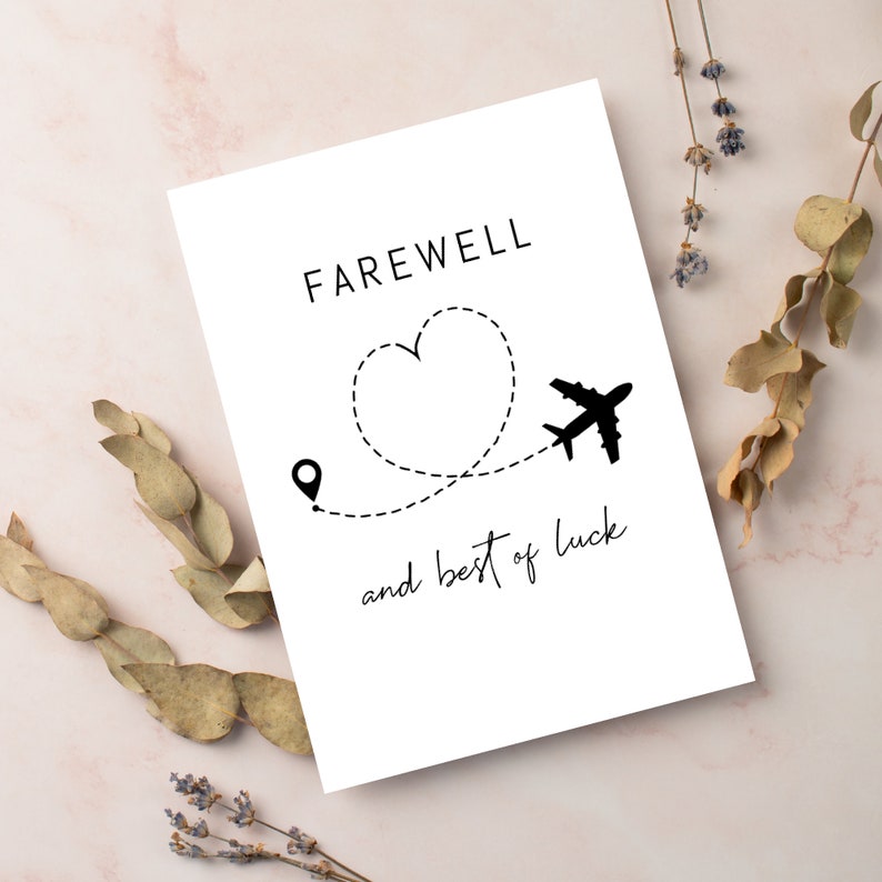 Retirement Moving Card: Airplane Heart Design (digital Download) - Etsy