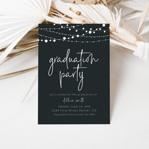 Modern Graduation Invitation Post Card With Photo Instant Edit and ...