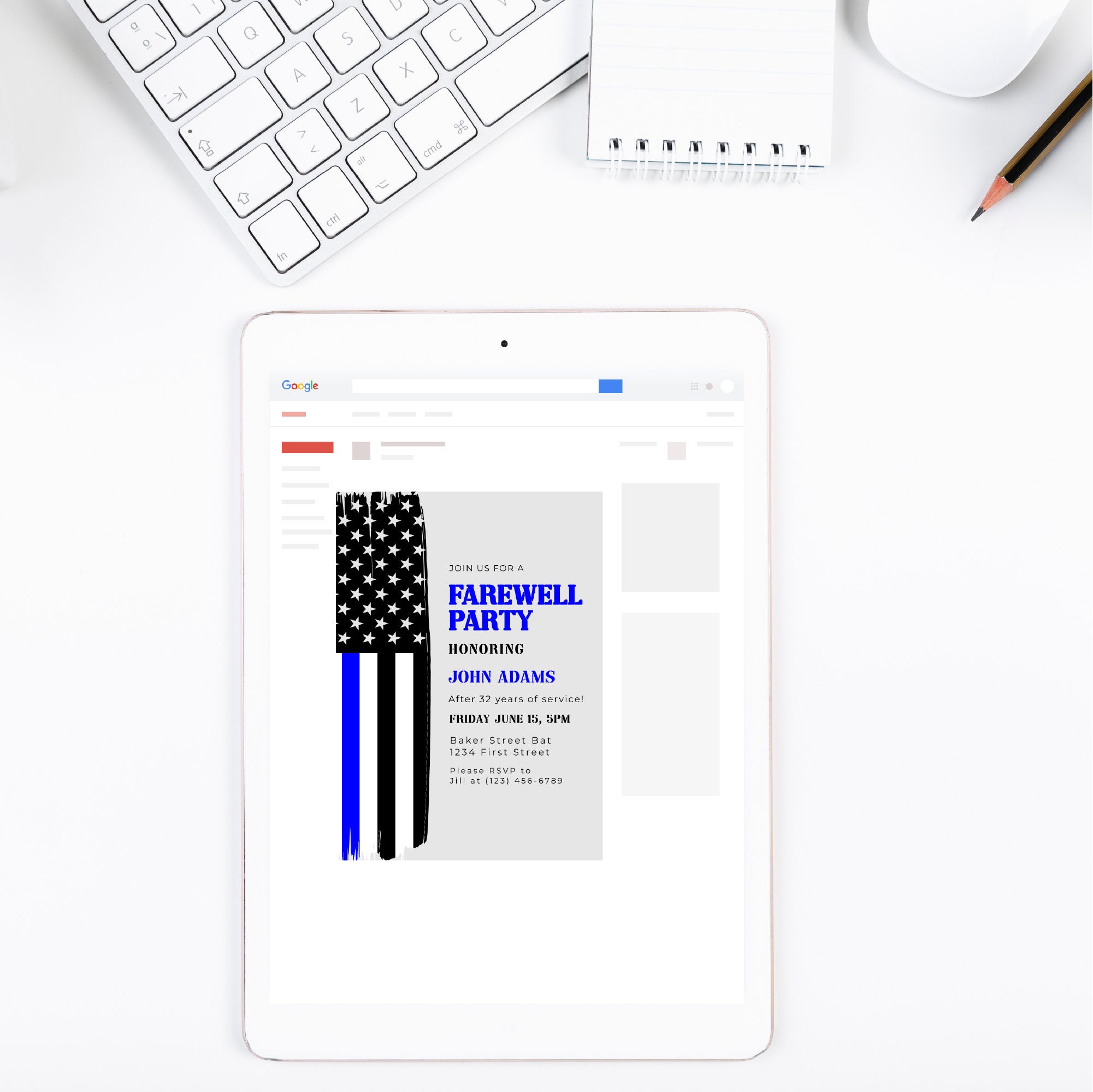 Police Themed Farewell Party Invitation Template With Police - Etsy