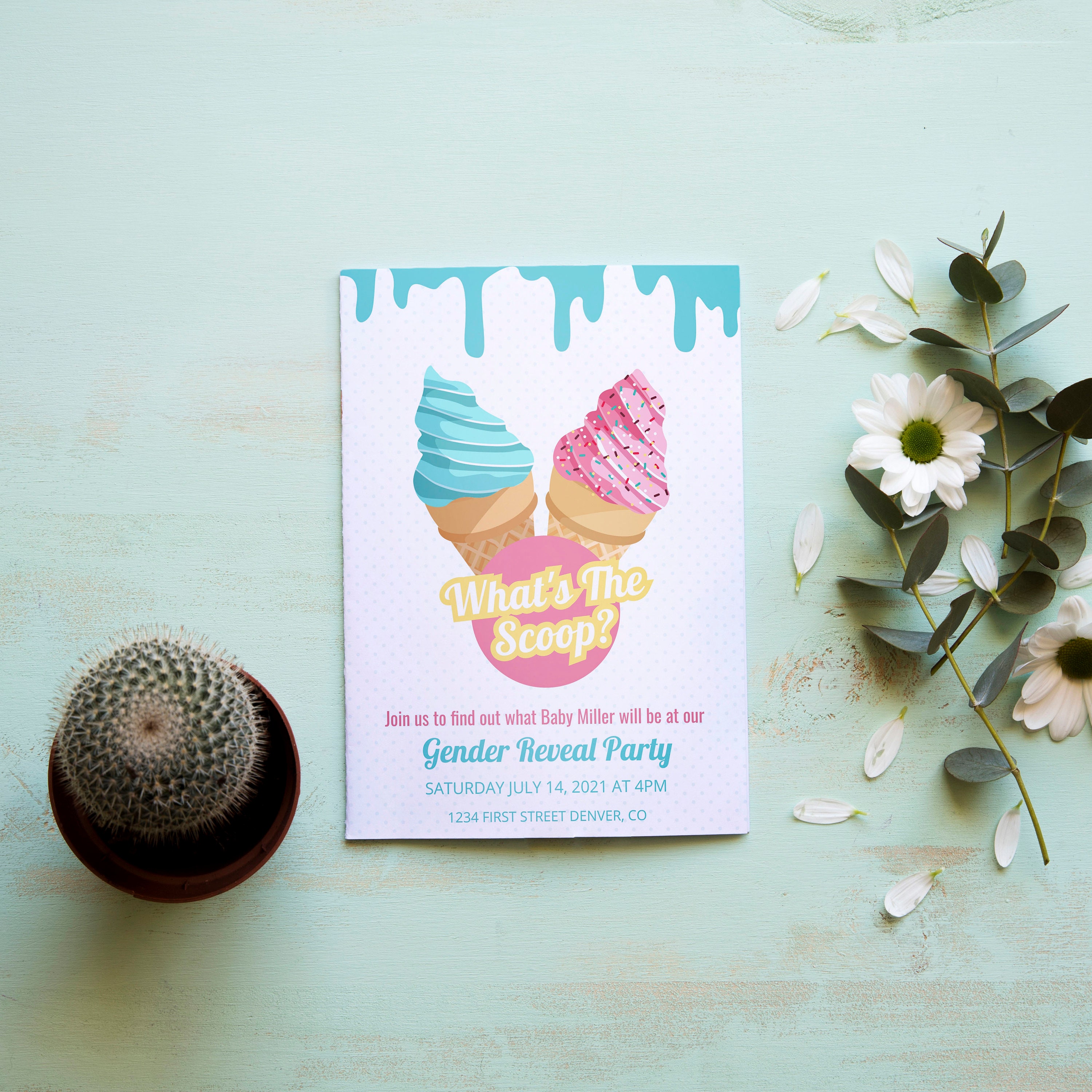 Editable And Customizable Gender Reveal Party Invitation Etsy