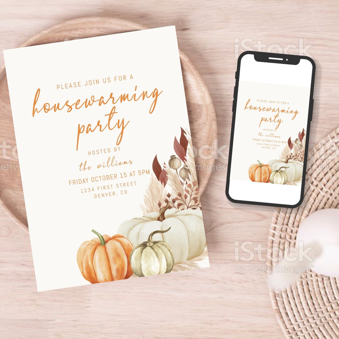Fall Theme Housewarming Party Invitation Template With Boho - Etsy