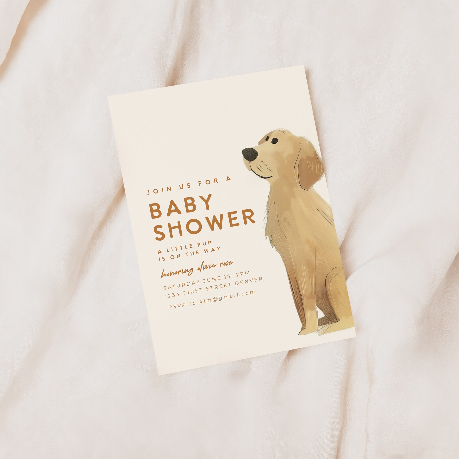 Dog Puppy Themed Baby Shower Invitation Template With Lab Retriever ...