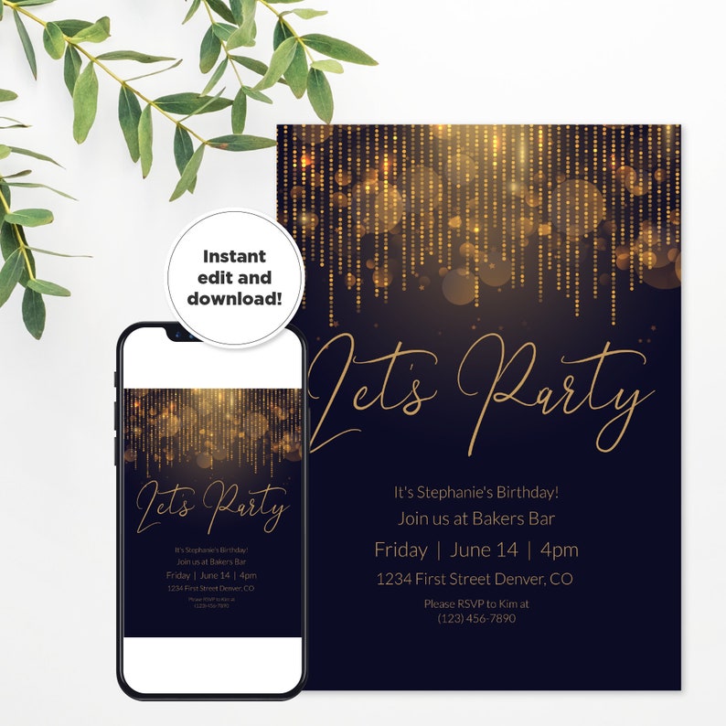 Editable and Customizable Birthday Invitation Template With - Etsy