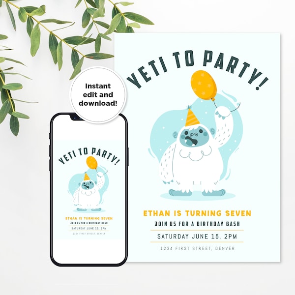 Yeti Birthday Party - Etsy