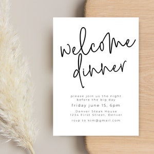 Modern Welcome Dinner Invitation Template: Black and White, 5x7 ...
