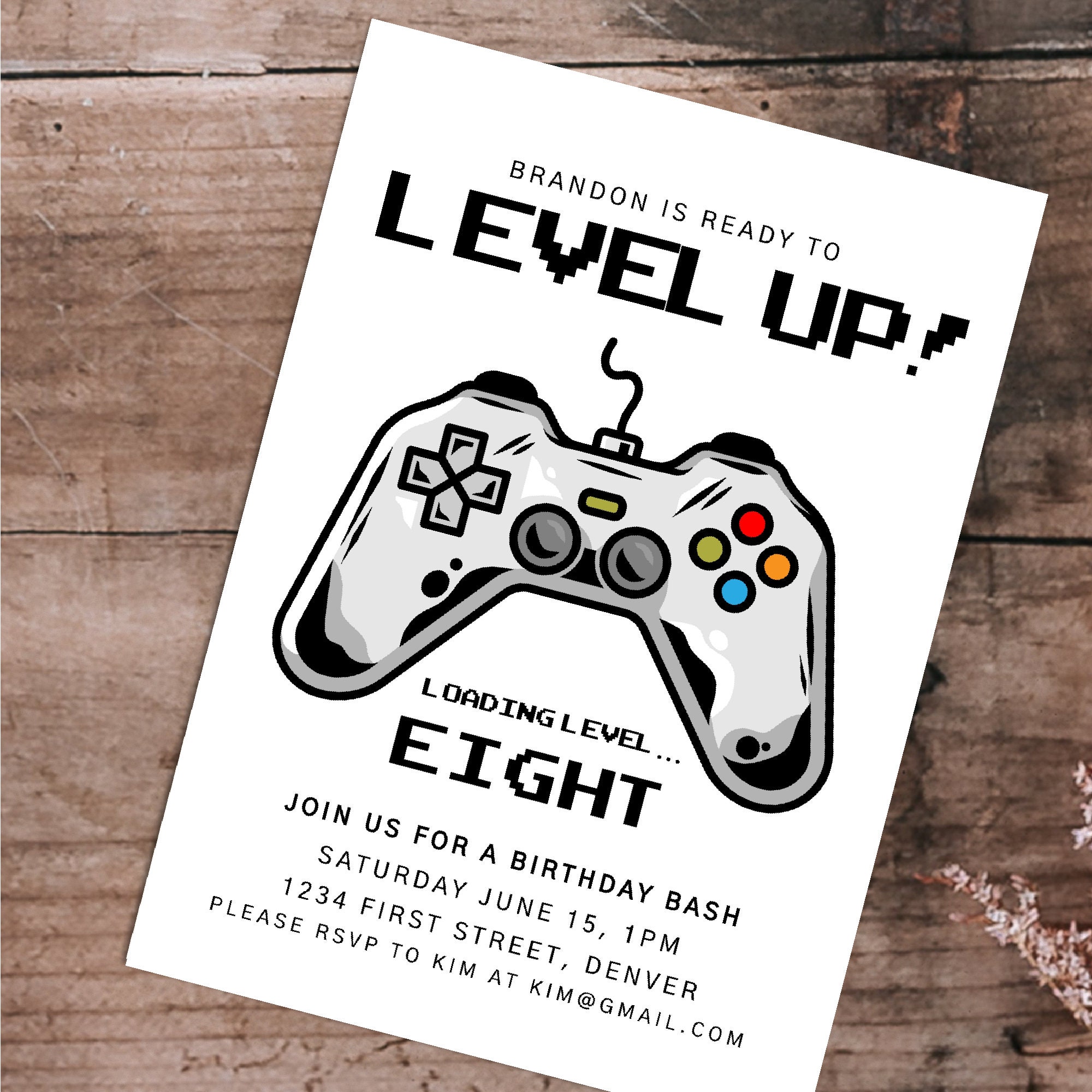 Level up Arcade/gaming Theme Birthday Party Invitation - Etsy