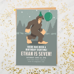 Bigfoot Birthday Party Invitation Template: Sasquatch Theme (digital ...