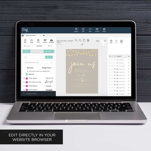 Join Us Party Invitation Template Beige Background With - Etsy