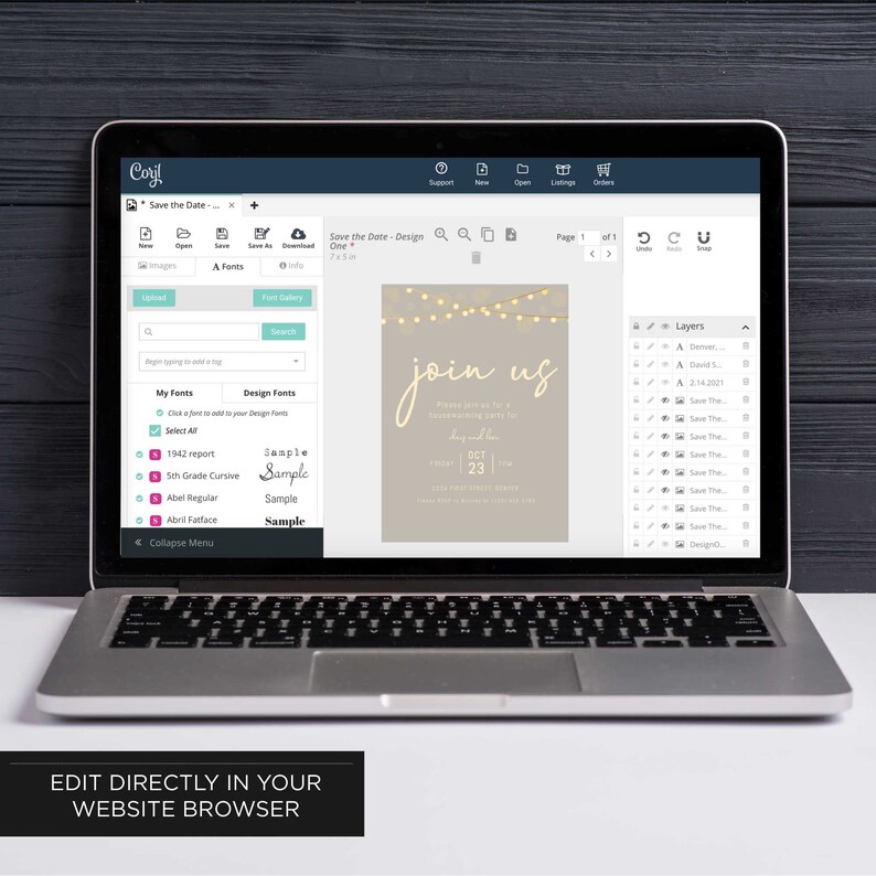 Join Us Party Invitation Template Beige Background With - Etsy