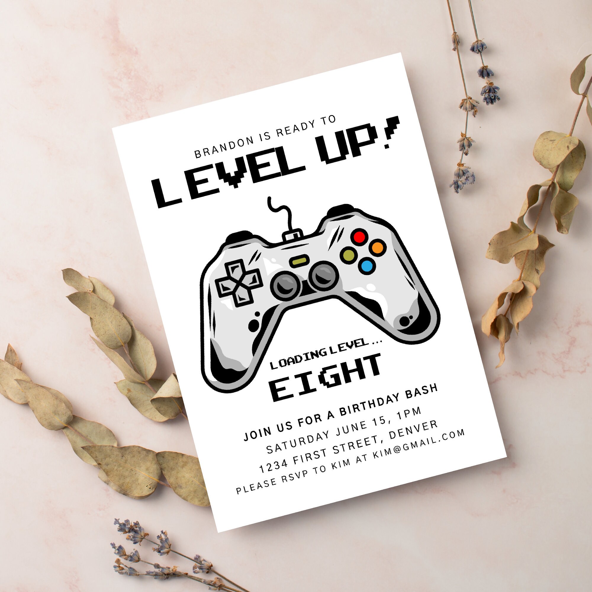 Level up Arcade/gaming Theme Birthday Party Invitation - Etsy