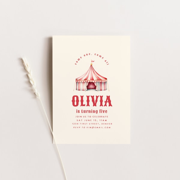 Circus Themed Invitation - Etsy