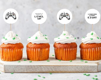 Arcade Cupcake Toppers - Etsy