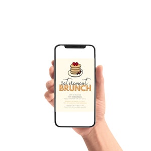 Retirement Brunch Party Invitation Template With a Stack of - Etsy