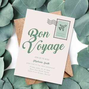 Bon Voyage Retirement Moving Party Invitation Template - Post Card ...
