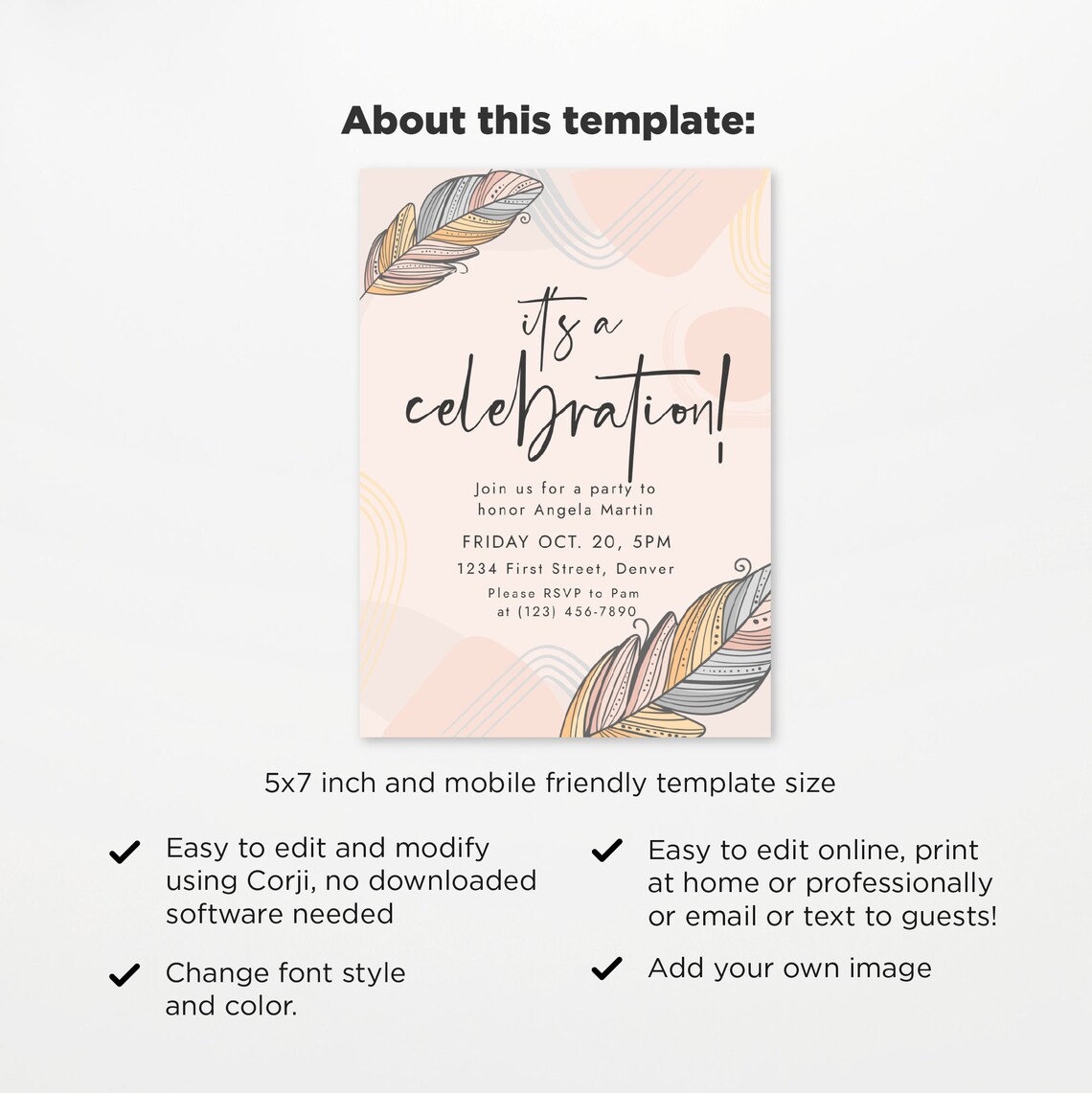 Editable and Customizable It's a Celebration Modern - Etsy