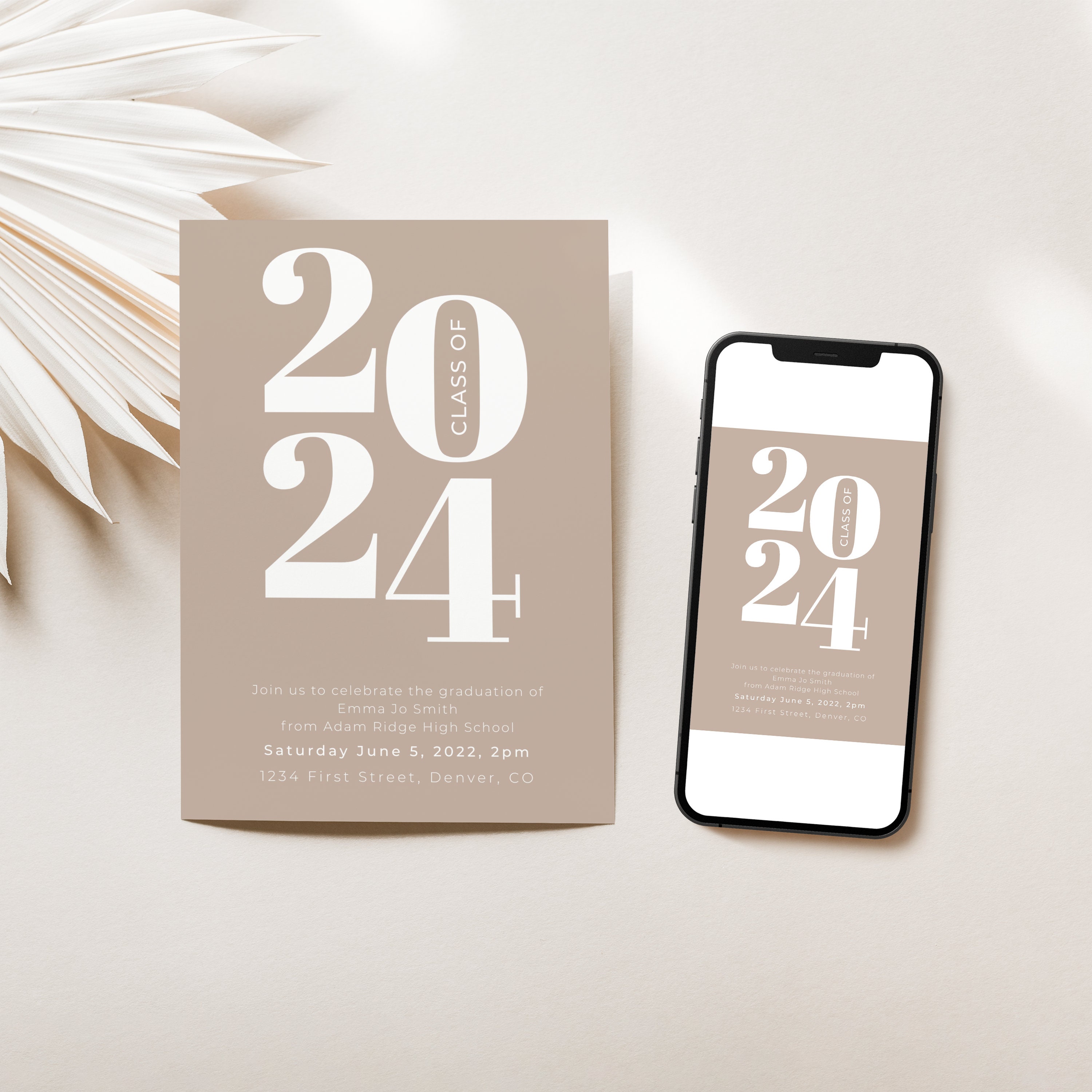 Modern Class of 2024 Graduation Invitation Template (digital Download ...