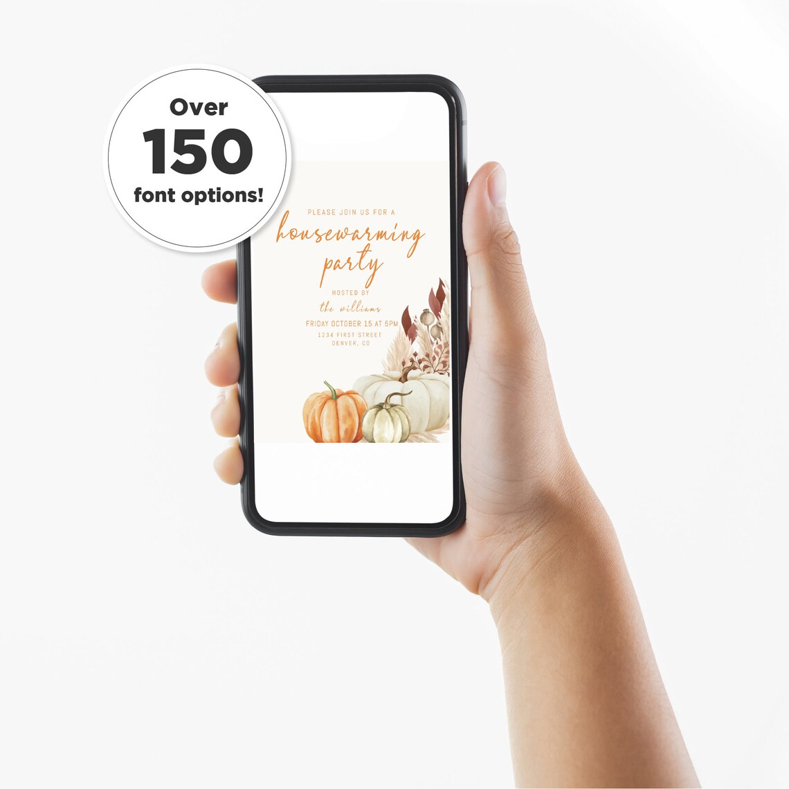 Fall Theme Housewarming Party Invitation Template With Boho - Etsy