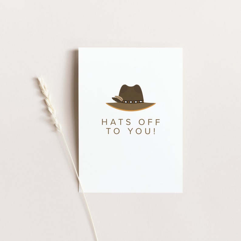 Printable Hats off to You Congratulations Birthday Card With Green Hat ...