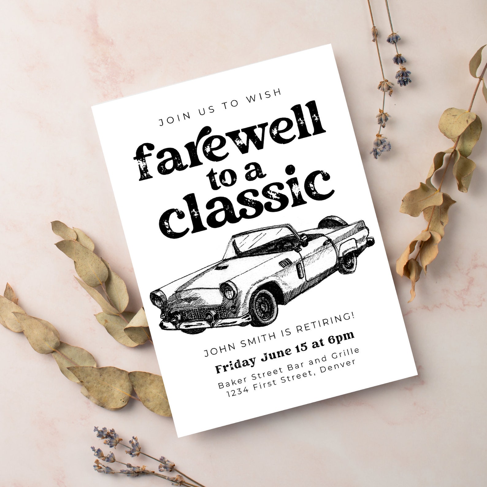 Farewell to a Classic Retirement Party Invitation With - Etsy