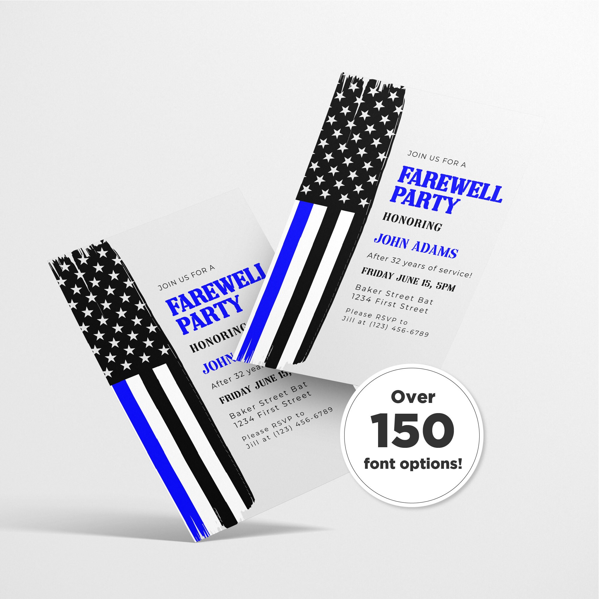 Police Themed Farewell Party Invitation Template With Police - Etsy