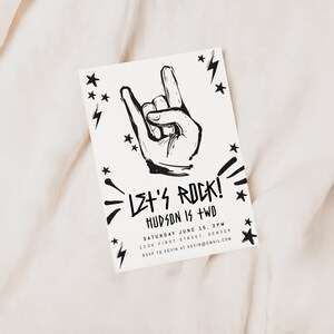 Time to Rock, Rock N Roll Music Themed Party Invitation Template With ...