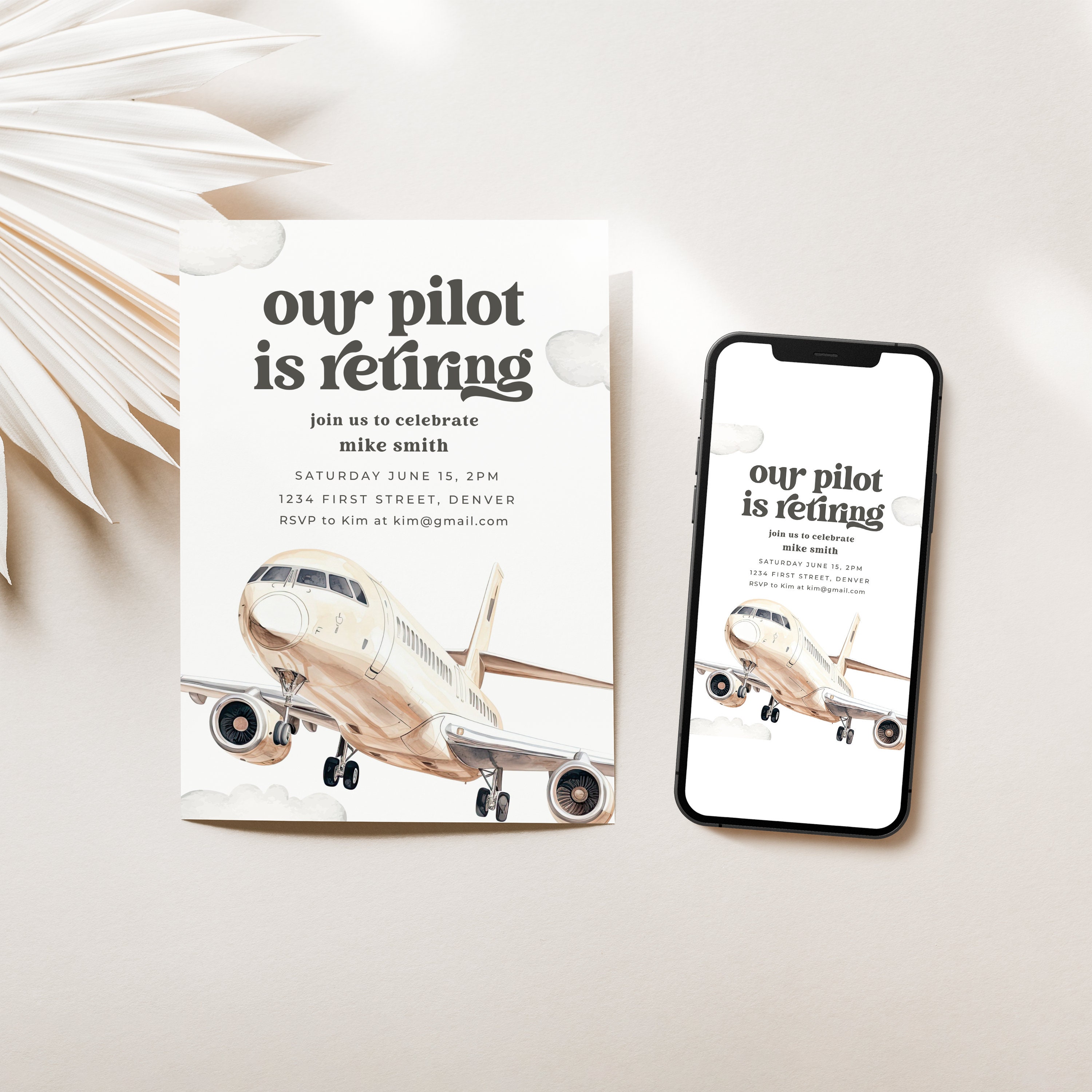 Our Pilot is Retiring, Pilot Retirement Party Invitation Template With ...