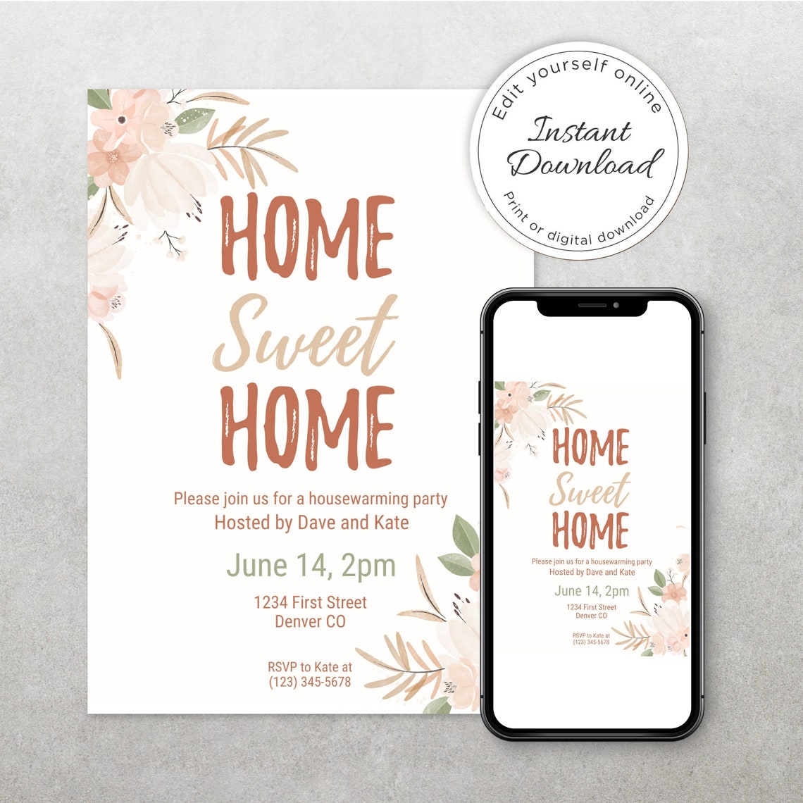 Editable and Customizable House Warming Invitation Template | Etsy