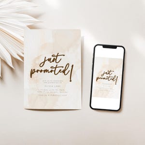 Just Promoted Job Work Party Invitation Template - Instant Edit and ...