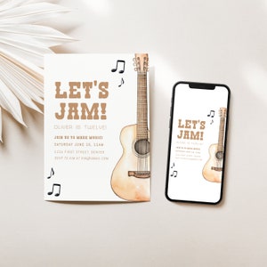 Western Let's Jam - Watercolor Music/guitar Theme Birthday Party ...