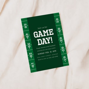 Join Us for a Game Day - Football Theme Party Invitation - Instant Edit ...