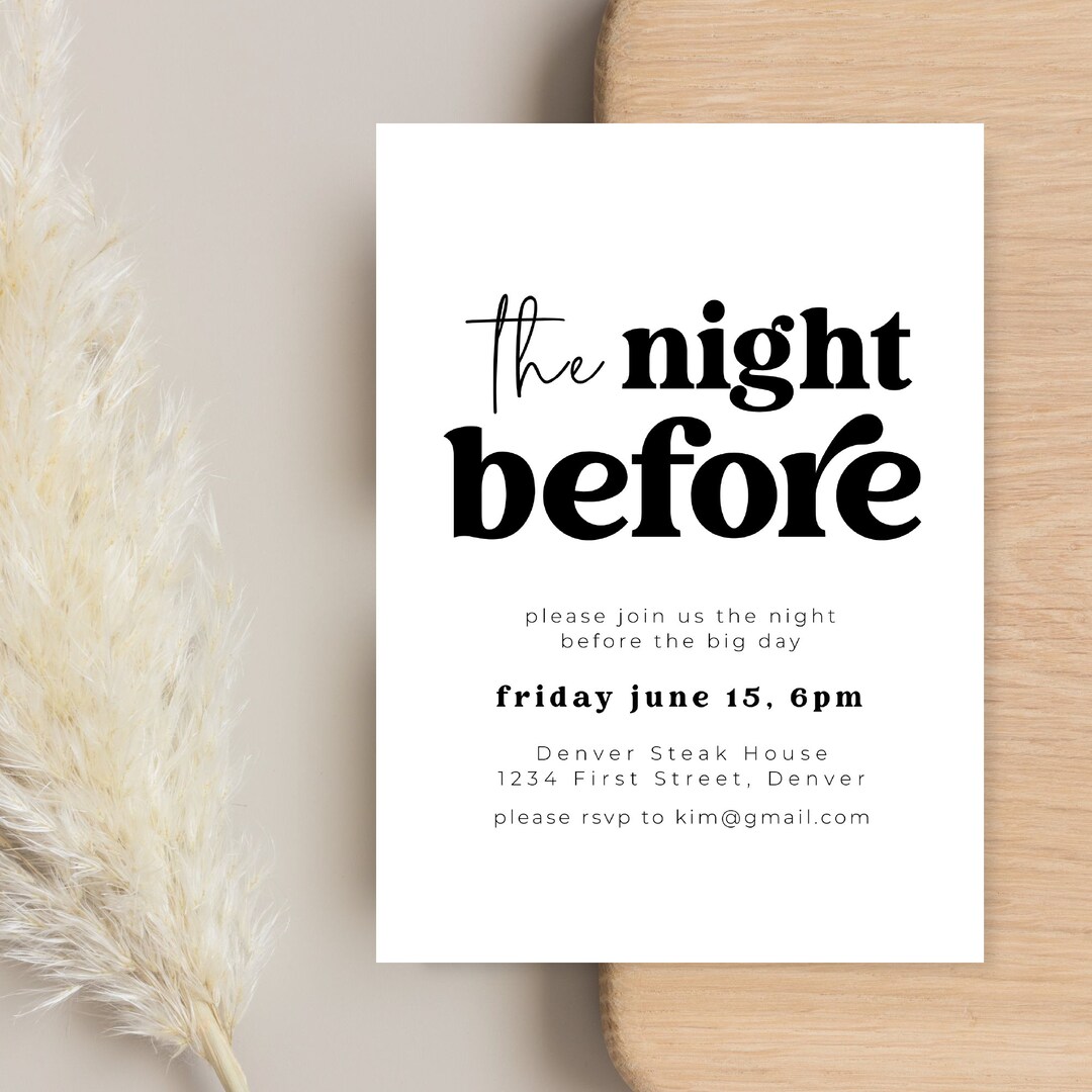 Simple and Modern Black and White the Night Before Dinner Rehearsal ...