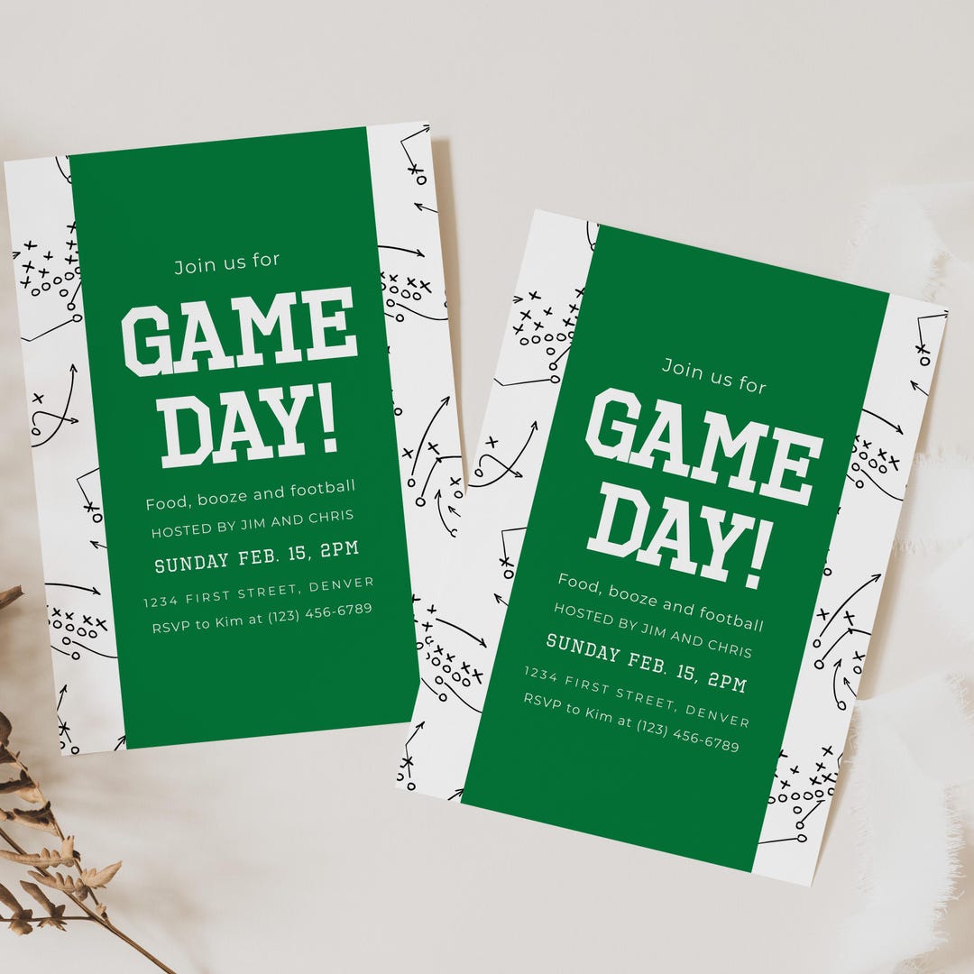 Football Party Invitation Template: Game Day, Instant Download - Etsy