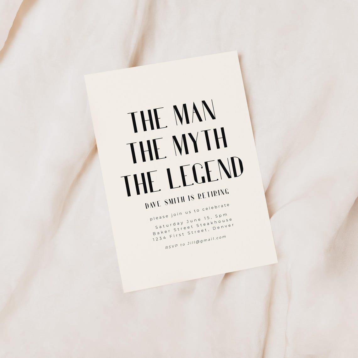 The Man, the Myth, the Legend Retirement Party Invitation Template ...