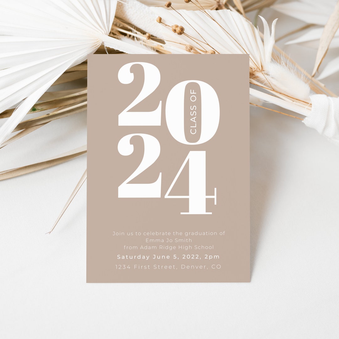 Modern Class of 2024 Graduation Invitation Template (digital Download ...