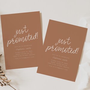 Just Promoted Job Work Party Invitation Template - Instant Edit and ...