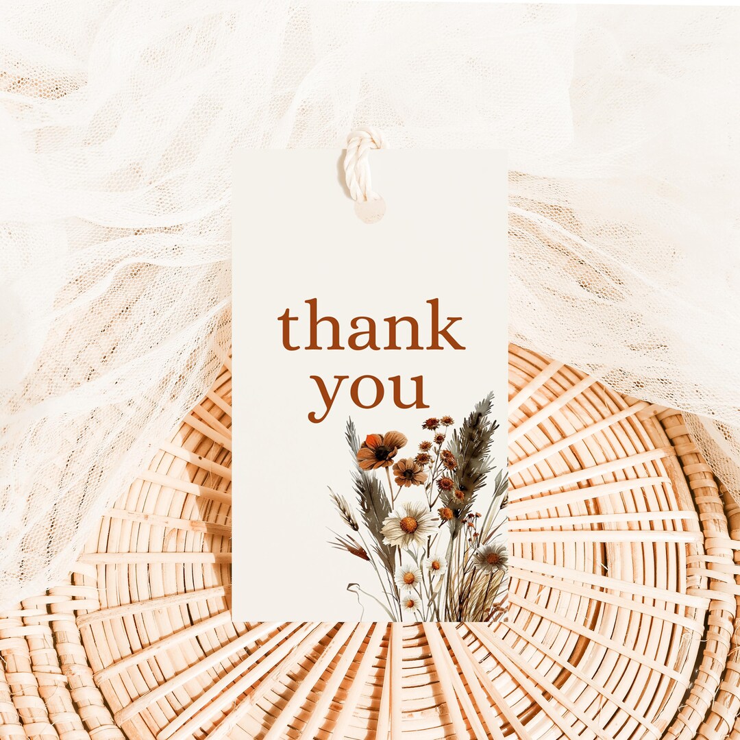 Simple Modern Fall Autumn Thank You Gift Thank, Gift Bag Thank You Tag ...