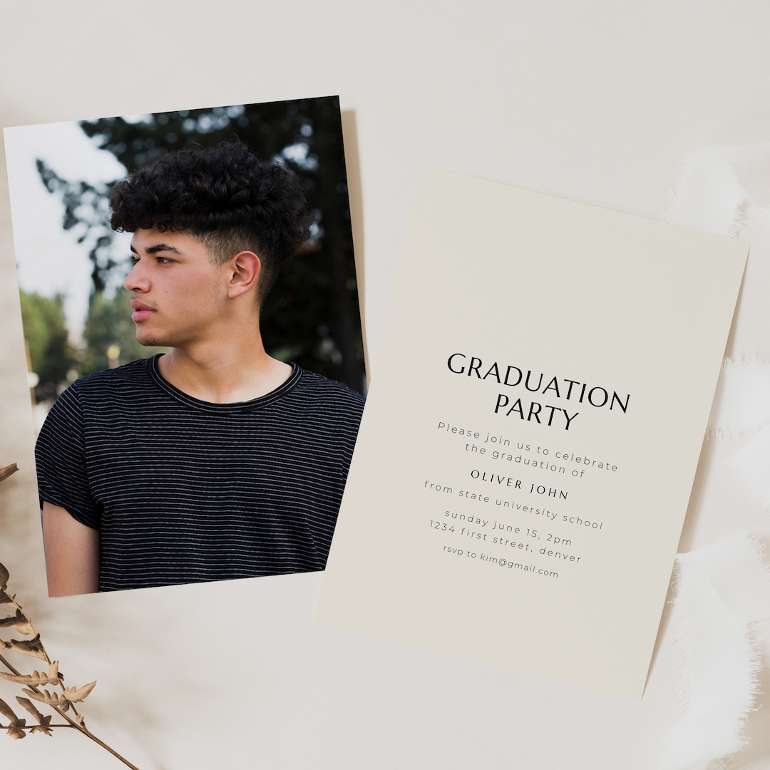 Graduation Party Invitation Template With Image - Instant Edit and ...