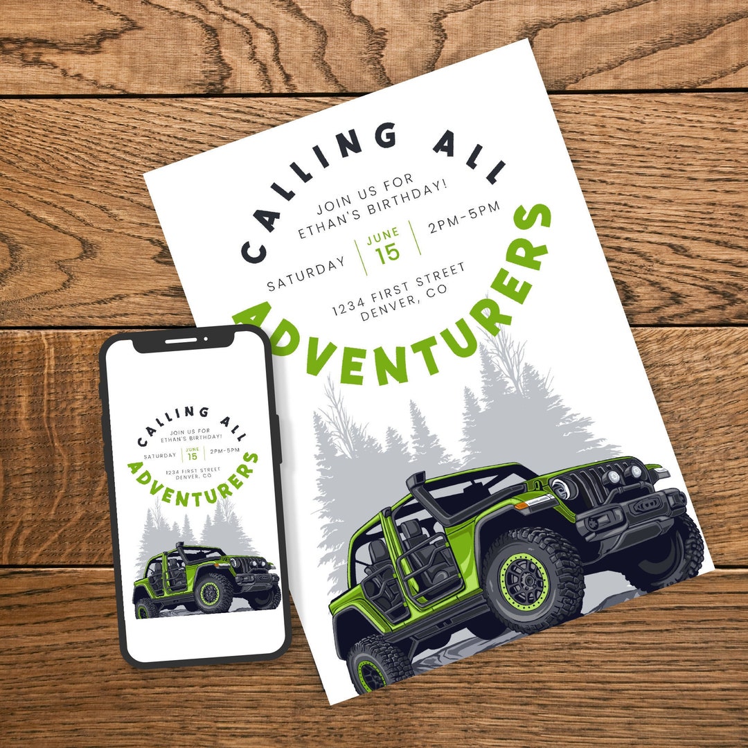 Calling All Adventurers Camping/off-roading Theme Birthday - Etsy