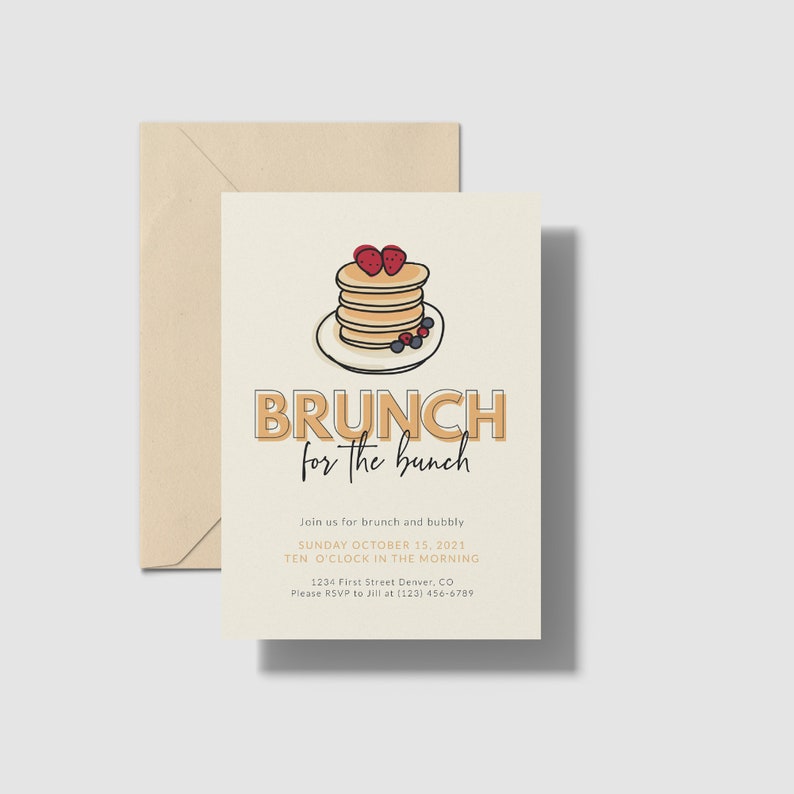Brunch for the Bunch Editable Brunch Party Invitation | Etsy
