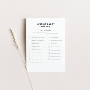 Nesting Party Checklists, Including Nursery, Bottles and Feeding and ...