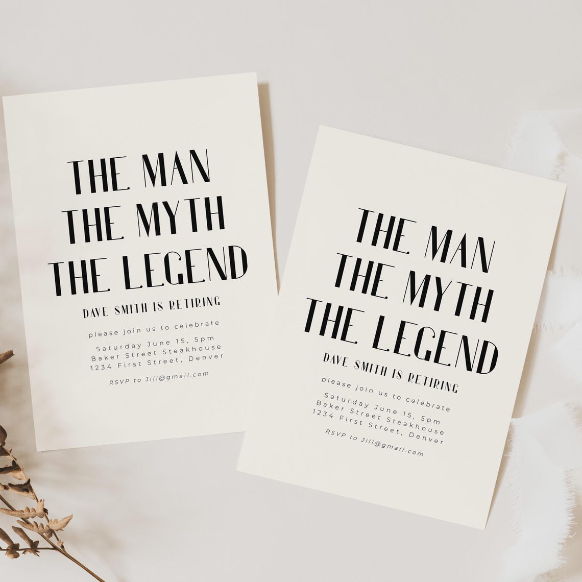 The Man, the Myth, the Legend Retirement Party Invitation Template ...