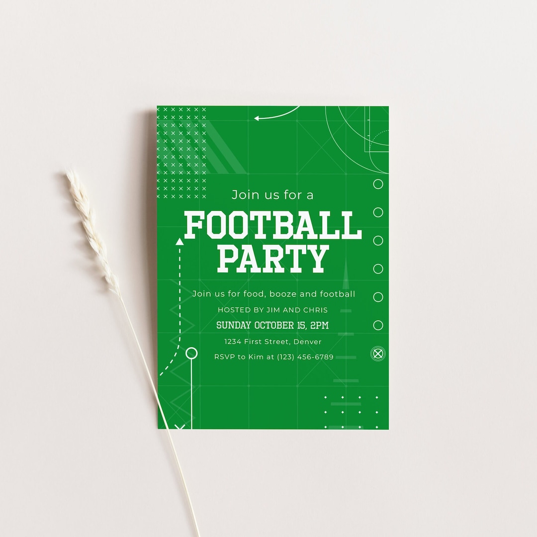 Join Us for a Football Party - Football/party Invitation Template With ...