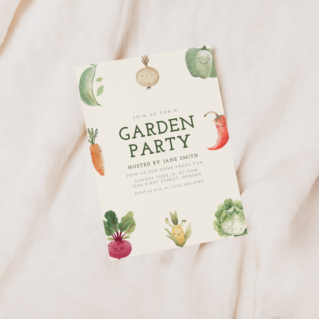 Simple Gardening Planting Party Invitation - Instant Edit and Download ...
