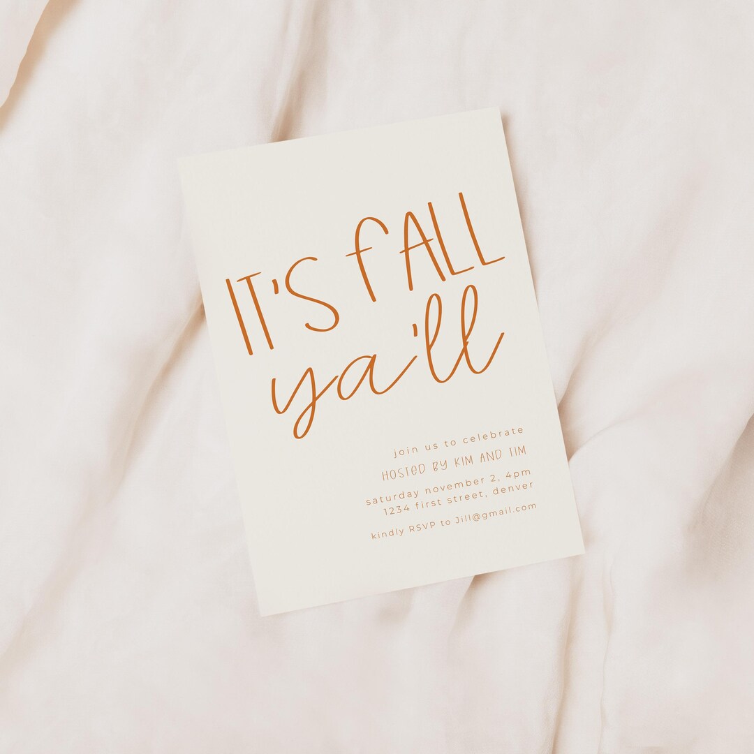 Fall Theme Party Invitation Template: Instant Edit, Digital Download - Etsy