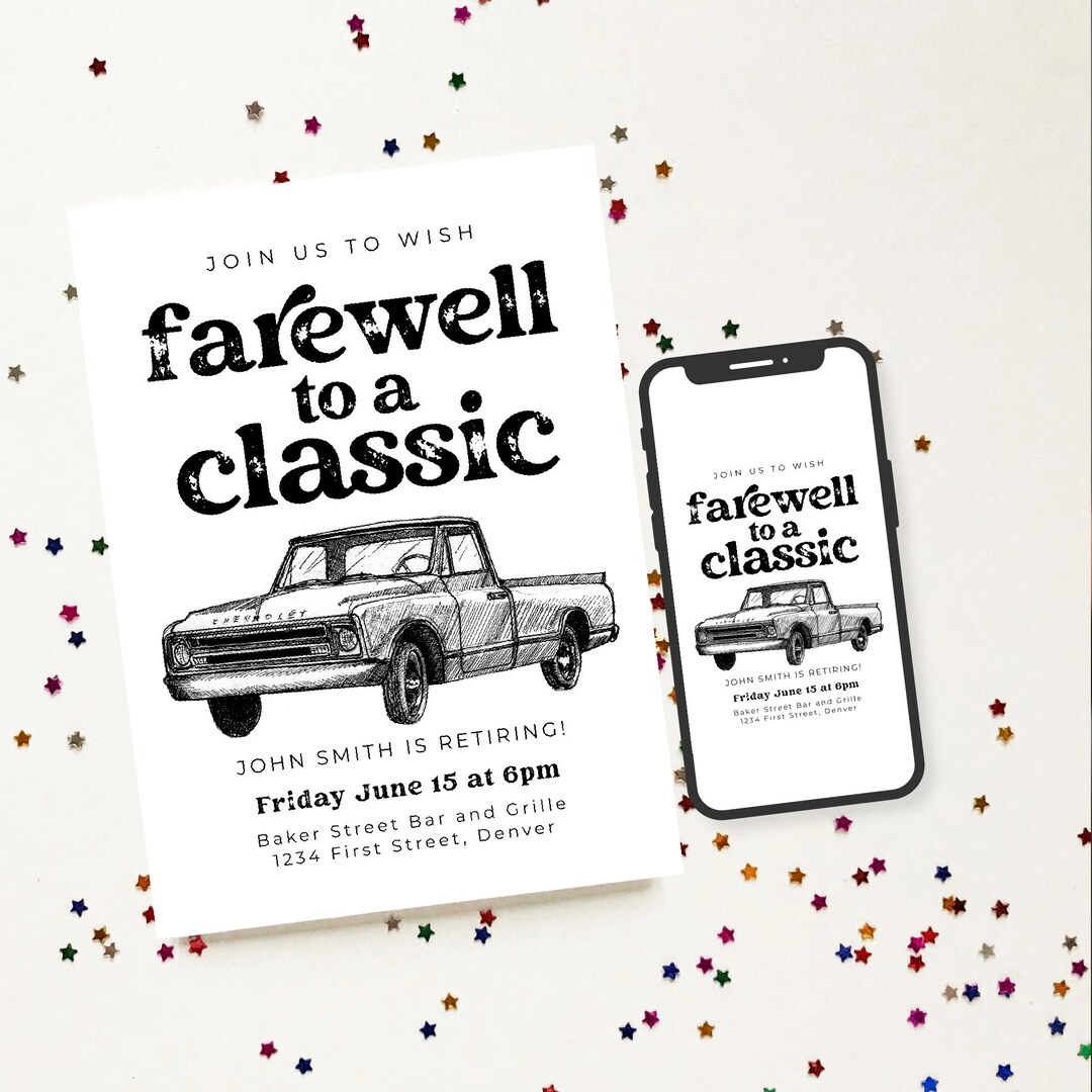 Farewell to a Classic Retirement Party Invitation With - Etsy