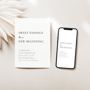 Farewell Party Invitation Template Goodbye and Good Luck - Black and ...