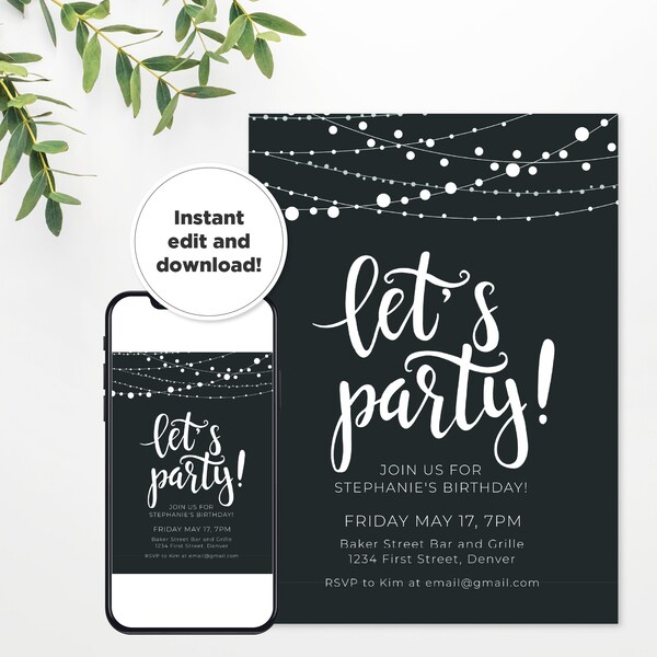 Hanging Light Invite - Etsy