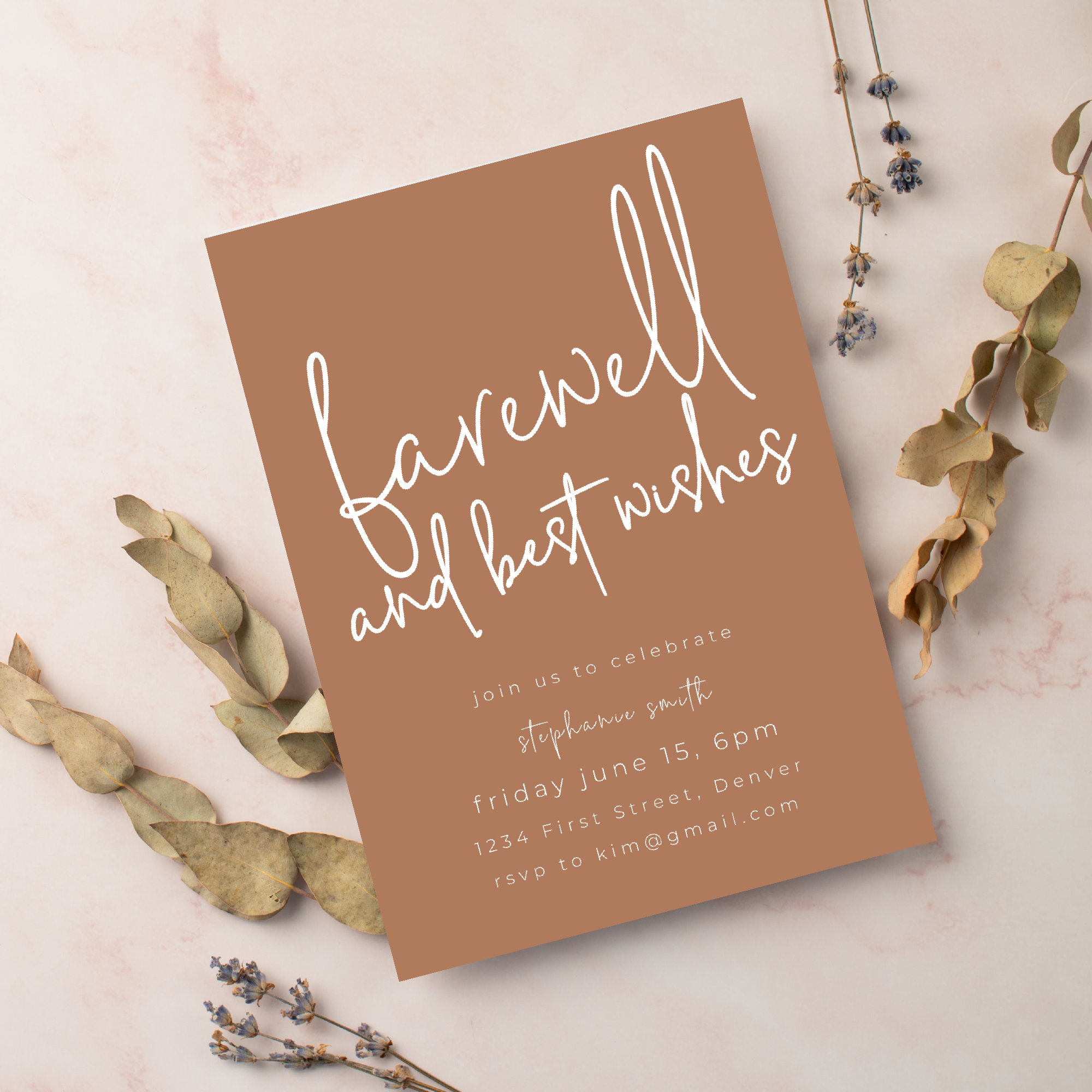 Simple and Modern Farewell and Best Wishes Party Invitation Template in ...